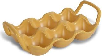 Sagaform Ellen Schale f&uuml;r 6 Eier aus Steingut in der Farbe Gelb, 11cm, 5018455