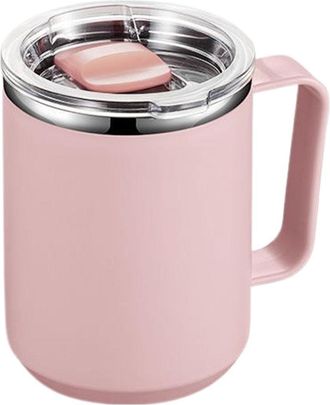 Generic Metallkaffeetasse Mit Deckel Und Griff - Isolierte Edelstahlbecher 450 Ml, Thermobecher F&uuml;r Camping, Picknick, Reisen, Arbeit, Doppelwandiger Trinkbec