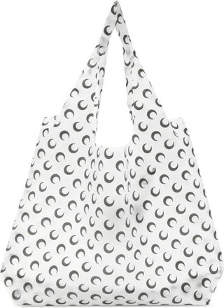 Marine Serre Femme, Sacs, Blanc, Taille: ONE Size Sac shopping transparent Moon