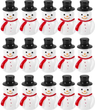 TOPBATHY 36stücke Miniatur-schneemannfiguren Aus Kunstharz Winzige Schneemann-Statue Ornamente Für Weihnachten Mikrolandschaft Feengarten DIY-basteldekoratione