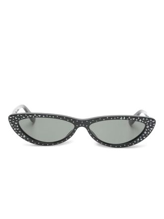 Alexander McQueen Eyewear lunettes de soleil &agrave; monture papillon - Noir