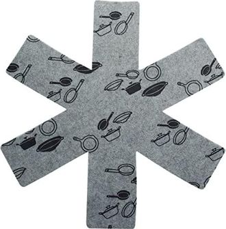 Fackelmann Fackelmann Kratzschutz für Pfannen/Töpfe, Pfannenschoner aus Kunstfilz, Einlagen als Stapelschutz (Farbe: Grau/Schwarz), Menge: 2 Stück