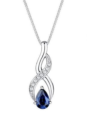 Elli Collier Femme Symbole Infinité de Zircone et Saphir - (925/1000) Argent