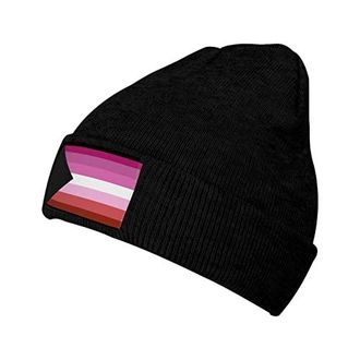 Generic Drapeau De La Fiert&eacute; Demi-Lesbienne LGBTQ Femme Homme Bonnets Hiver Souple Skull Cap Respirant Watch Cap pour Toutes Les Saisons Sport Ski