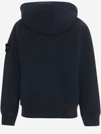 Stone Island Boys Zip-Up Cotton Sweatshirt Navy Hoods & Sweatshirts
