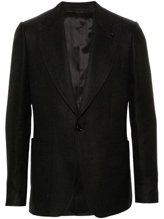 Lardini blazer en lin &agrave; simple boutonnage - Noir