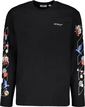 Off-white Homme, Tops, Noir, Taille: M Logo Longsleeve T-shirt