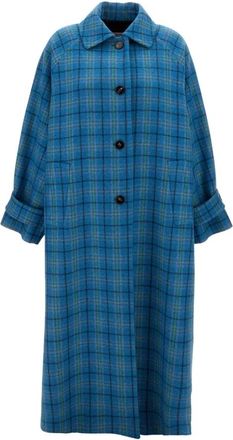 Alberto Biani Femme, Manteaux, Bleu, Taille: 34 FR Long Coat