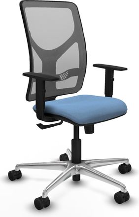 Piqueras y Crespo B&uuml;rostuhl, blau, mit 1D-Armlehnen, h&ouml;henverstellbare Lendenwirbelst&uuml;tze, ausgestattet mit 3 Positionen und Schneideschaum, mit Rollen von 65 mm, Nylon