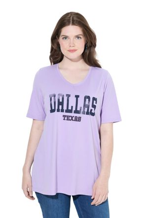 Ulla Popken Damen gro&szlig;e Gr&ouml;&szlig;en &Uuml;bergr&ouml;&szlig;en Plus Size T-Shirt mit platziertem Druck, A-Line