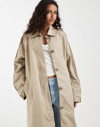 adidas Originals klassischer Trenchcoat in Hellkhaki-Gr&uuml;n