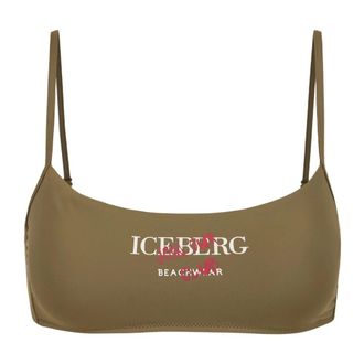 Iceberg Femme, Maillots de bain, Vert, Taille: 38 FR Haut de bikini militaire