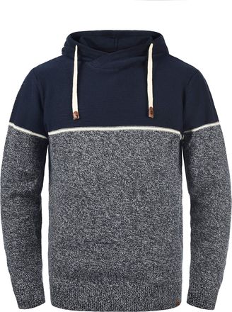 Indicode Lynde Herren Strickpullover Feinstrick Pullover mit Kapuze, Größe:L, Farbe:Navy (400)