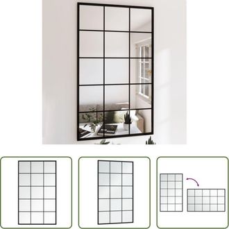 vidaXL Wandspiegel Schwarz - Wandspiegel Schwarz 100x60 cm Metall