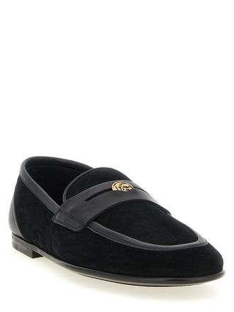 Dolce & Gabbana Mens Black Calfskin Slip-On Loafers