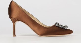 Manolo Blahnik Hangisi Satin-Pumps mit Schmuckschnalle und mittlerem Absatz