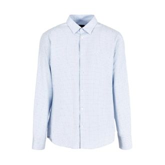 A|X Armani Exchange Homme, Chemises, Bleu, Taille: 2XL Chemise en coton coupe classique