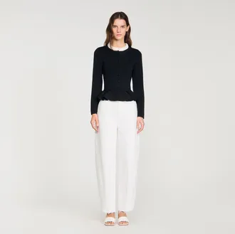 Sandro Cardigan &agrave; basque et col amovible