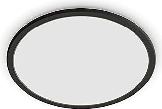 Philips Super Slim Deckenleuchte für das Badezimmer, dimmbar mit Fernbedienung, 18 W, 2700 K, warmweißes Licht, schwarz, IP44 wasserbeständig, blend- und flim