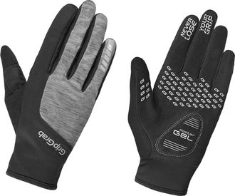 GripGrab Damen Womens Hurricane Winddichte Gepolsterte Radsport Handschuhe Anti Rutsch Übergangs Fahrradhandschuhe Frauen Fahrrad Winter, Black/Grey, XS