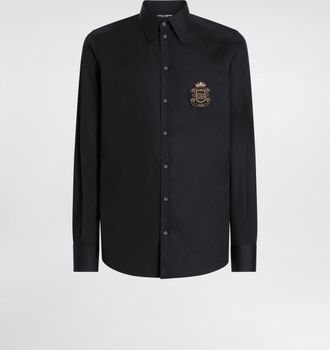 Dolce & Gabbana Cotton Martini Shirt - Mann Hemden Schwarz 42