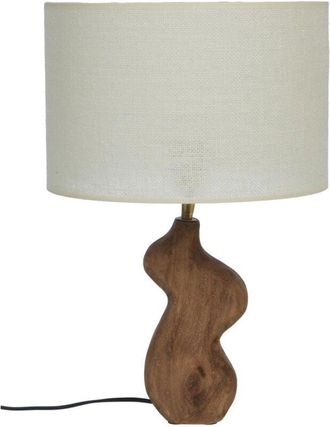 Amadeus Lampe Verso en bois et son abat jour en toile de jute - Amadeus