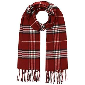 LIPODO Echarpe a Carreaux Cashmink Femme/Homme - Made in Germany echarpe pour lhiver homme franges automne-hiver - taille unique rouge fonce