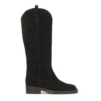Kazar Schwarze Wildleder flache Stiefelsohlen - - Shoes - Damen - Schwarzk - 39 EU