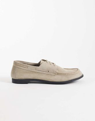 WALK LONDON Walk London - Roma - Bootsschuhe aus Wildleder in Steinbeige-Neutral