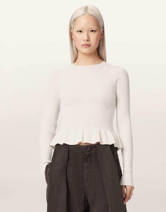 AllSaints Jas - Pull - Blanc tourterelle