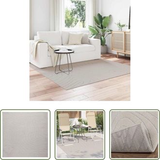 vidaXL Teppich f&uuml;r Wohnzimmer - Bereichsteppiche PALMERAS Creme 200 x 200 cm Polyester