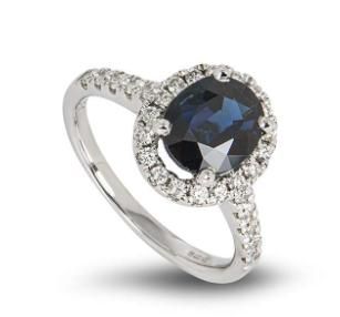 Bespoke White Gold Sapphire and Diamond Ring