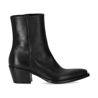 Strategia Schwarzer Lederstiefelette mit Absatz - - Shoes - Damen - Schwarzk - 37 EU
