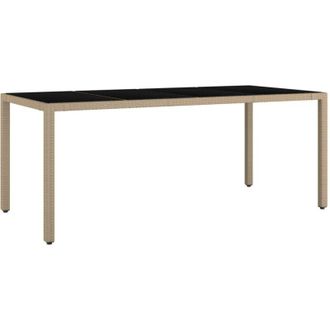vidaXL Vidaxl - Table de jardin plateau en verre R&eacute;sine tress&eacute;e verre tremp&eacute;