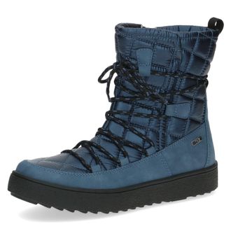 Caprice Damen Winterstiefeletten zum Schnüren Airmotion Gefüttert mit Reißverschluss Weite G, Blau (Ocean Comb), 37 EU