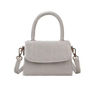 Generic Sac à main messager pour femme en cuir coloré sac vintage simple sac à bandoulière pour lécole, blanc, Taille unique