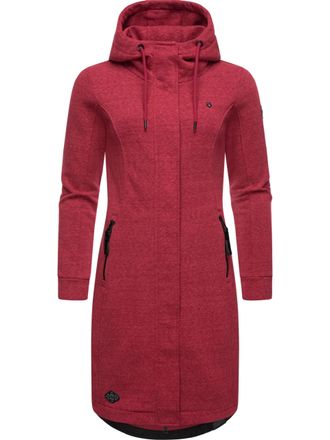 Ragwear Damen Leichter Sweat Übergangsmantel lang windabweisend mit Kapuze Letti Long Raspberry Gr. 4XL