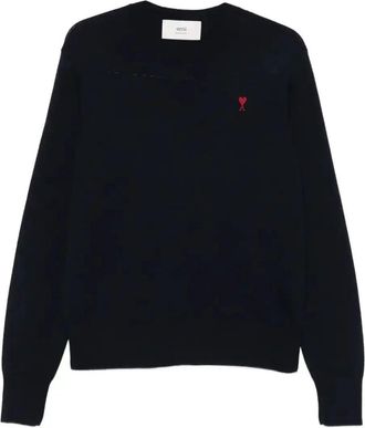 Ami Crewneck Sweater With Contrasted Ami De Coeur