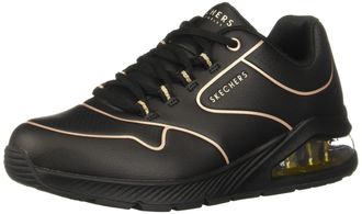Skechers Damen UNO - Two Much FunSneaker, schwarz/goldfarben, 37 EU