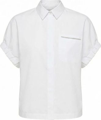 PESERICO Femme, Blouses et Chemises, Blanc, Taille: 40 FR Chemise Kimono &agrave; Manches Courtes