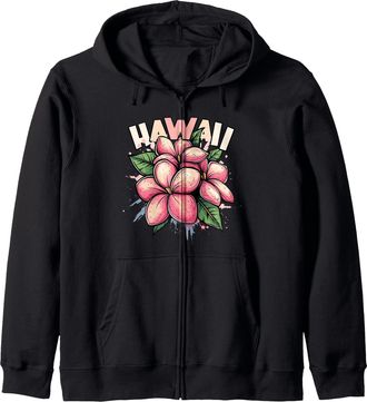 Hawaiian Dreams Hawaii Plumeria Frangipani Blume Maui Kauai Aloha Surfer Kapuzenjacke