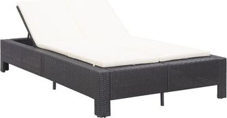 vidaXL Vidaxl - Transat &agrave; 2 places avec coussin Noir R&eacute;sine tress&eacute;e
