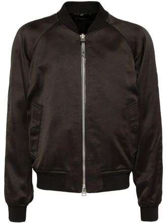 Tom Ford veste bomber en serge - Marron