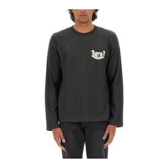 Courr&egrave;ges Logo-Detail Langarm-T-Shirt - - Tops - Herren - Schwarzk - M
