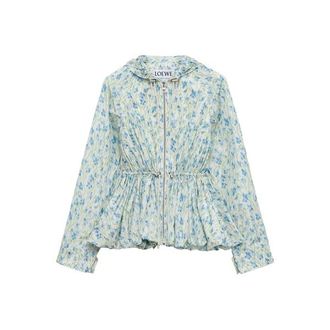 Loewe Kapuzenjacke in gemischter Seidentaft - Blau