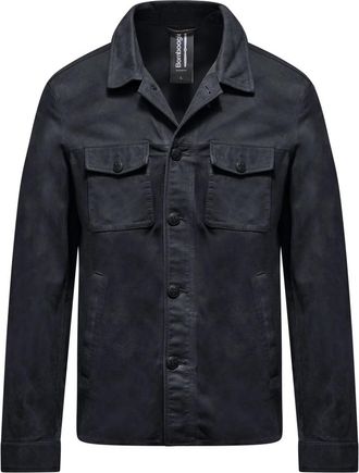 Bomboogie Homme, Vestes, Gris, Taille: 2XL Wed Leather Shirt Jacket