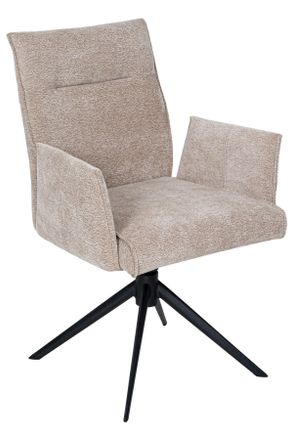 Valnatura Armlehnstuhl, Taupe, Metall, Textil, konisch, Drehkreuz, 58x91x58.5 cm, Stoffauswahl, Wippmechanik ohne Härtegradeinstellung, Sitzfläche 360° drehbar,