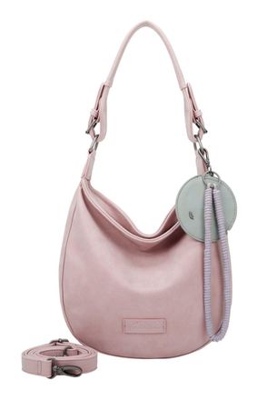 Fritzi Aus Preu&szlig;en Fritzi Hobo Vintage Candy Hobo Kunstleder Damen Umh&auml;ngetasche Festival City vegan abnehmbarer Anh&auml;nger Vintage-Waschung 31 x 33 x 10 cm, Rosa