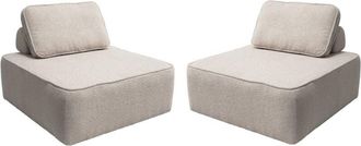 Sweeek 2er-Set Sessel Einsitzer f&uuml;r modulares Boucl&eacute;-Sofa, Boucl&eacute;, Beige