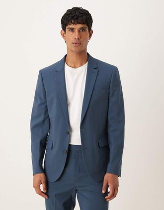 Asos Schmale Anzugjacke in Marineblau
